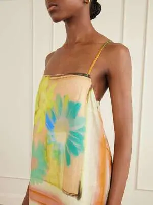 Staud Laura Printed Linen Mini Dress
