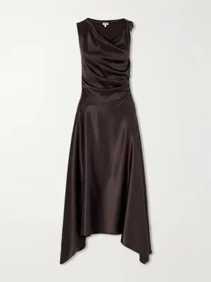 Staud Portia Asymmetric Gown - Brown