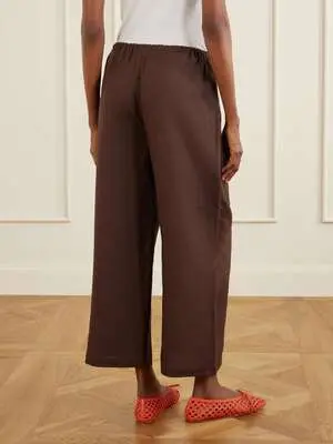 Staud Mateo Linen Mid-rise Wide-leg Pants