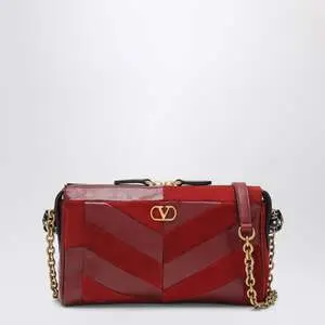 Valentino Garavani Small Panthea Shoulder Bag In Suede And Nappa Leather - Red