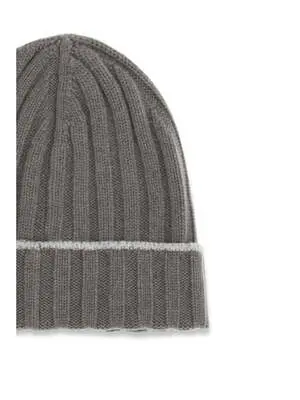 Brunello Cucinelli Cashmere Ribbed Beanie Hat