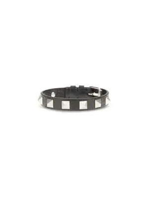 Valentino Garavani Rockstud Leather Bracelet - Black