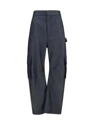 Balenciaga Printed Cargo Pants - Blue