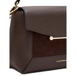 Strathberry Paneled Top Handle Bag - Brown