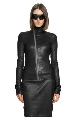 Rick Owens Tower Gary Jacket In Veg Stretch Lamb Leather