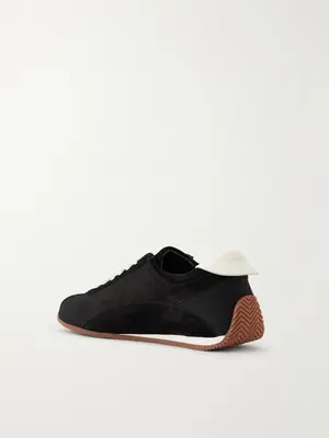 NEOUS Berenices Suede And Canvas Low Top Sneakers - Black