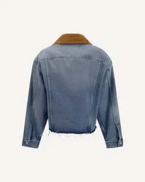 Miu Miu Washed Denim And Suede Jacket