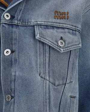 Miu Miu Washed Denim And Suede Jacket