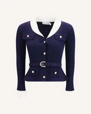 SELF-PORTRAIT Ribbed Cardigan
