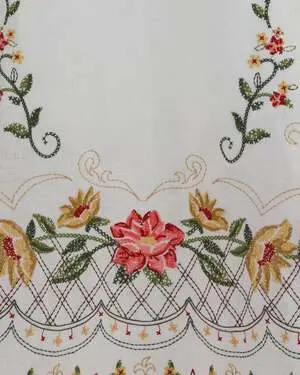 Farm Rio Embroidered Midi Dress With Asymmetrical Hem