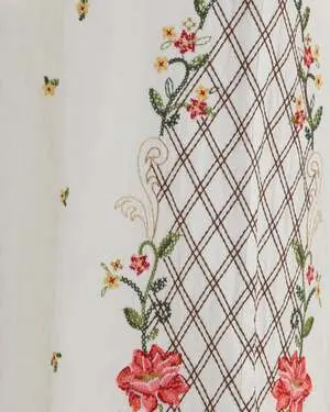 Farm Rio Floral Embroidered Wide-leg Pants - Multicolour