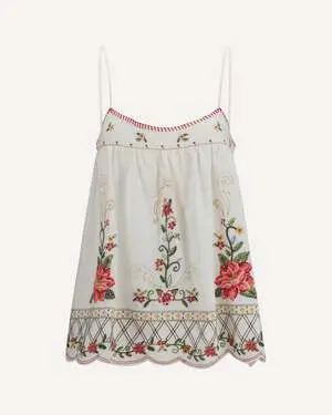 Farm Rio Floral Embroidered Top