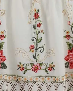 Farm Rio Embroidered Linen & Viscose Sleeveless Top