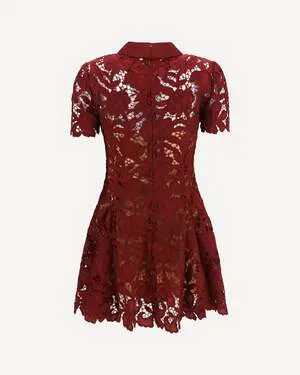 SELF-PORTRAIT Lace Mini Dress With Floral Buttons