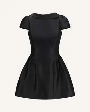 SELF-PORTRAIT Short Taffeta Dress With Collar