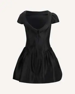 SELF-PORTRAIT Short Taffeta Dress With Collar