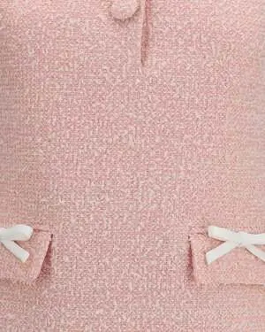 SELF-PORTRAIT Bouclé Mini Dress With Lace Collar