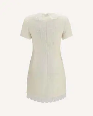 SELF-PORTRAIT Tailored Mini Dress With Bouclé Lace Inserts