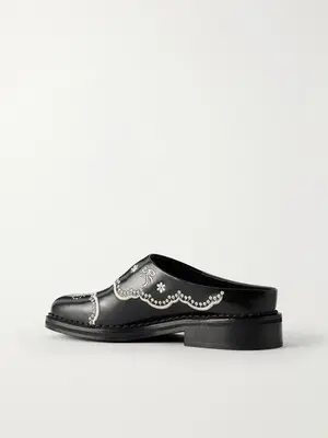 Simone Rocha Leather Slip-ons With Floral Embroidery - Multi