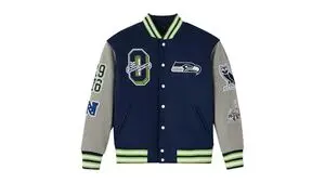 OVO X Nfl Seattle Seahawks Wool Varsity Jacket - Blue
