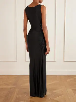 Rabanne Maxi Dress With Metallic Mesh Details