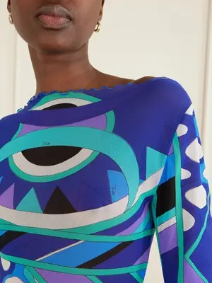 Emilio Pucci Printed Tulle Maxi Dress