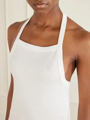 Ossou Clovis Cotton Jersey Halterneck Tank - Neutrals