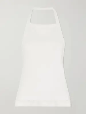 Ossou Clovis Cotton Jersey Halterneck Tank - Neutrals