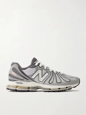 NEW BALANCE Abzorb 1890 Suede-trimmed Mesh Sneakers - Gray