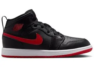 JORDAN 1 Mid - Black/white/university Red
