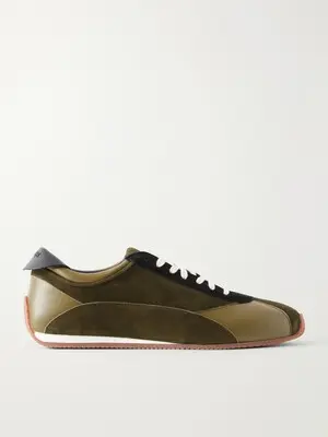 NEOUS Berenices Suede And Leather Paneled Lace-up Sneakers - Green