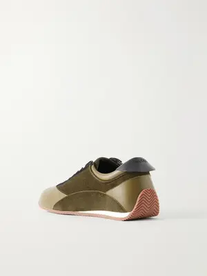 NEOUS Berenices Suede And Leather Paneled Lace-up Sneakers - Green