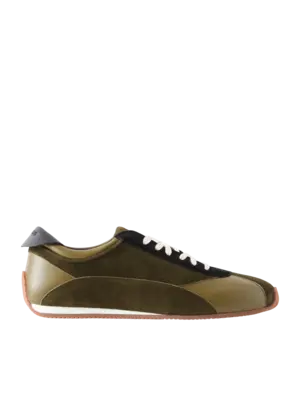 NEOUS Berenices Suede And Leather Paneled Lace-up Sneakers - Green