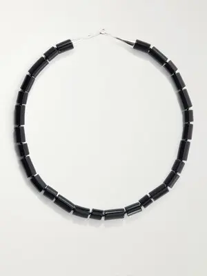 LIÉ STUDIO Sadie Sterling Silver And Onyx Beaded Necklace - Black