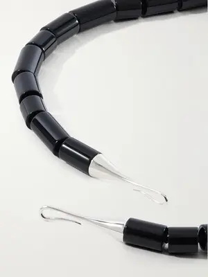LIÉ STUDIO Sadie Sterling Silver And Onyx Beaded Necklace