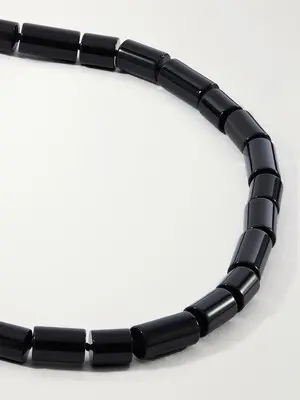 LIÉ STUDIO Sadie Sterling Silver And Onyx Beaded Necklace