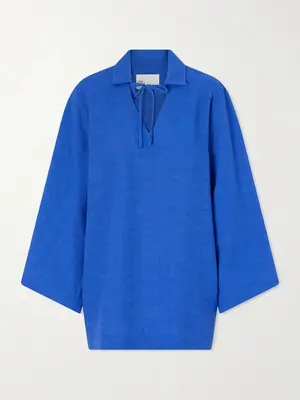 Lisa Marie Fernandez Tie-detailed Woven Tunic - Blue