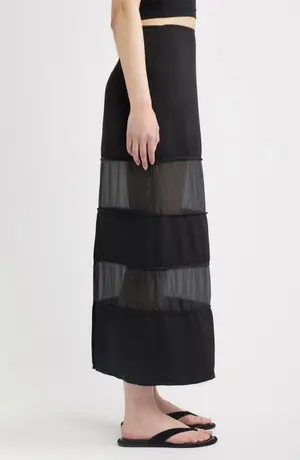 A.REN Rene Semi Sheer Panel Skirt
