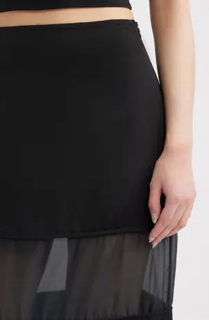 A.REN Rene Semi Sheer Panel Skirt