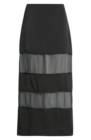 A.REN Rene Semi Sheer Panel Skirt