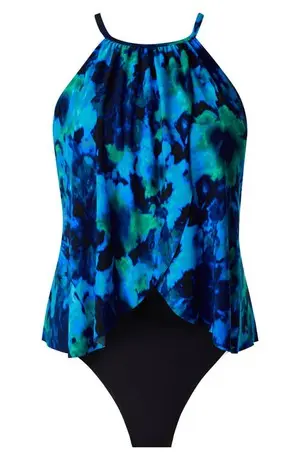 Magicsuit Mashup Aubrey Halter One-piece Swimsuit - Blue Multi