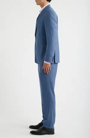 Canali Capri Trim Fit Mélange Super 130s Wool Suit - Light Blue