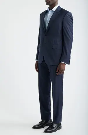 Canali Siena Regular Fit Pinstripe Super 170s Wool Suit