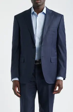 Canali Siena Regular Fit Pinstripe Super 170s Wool Suit