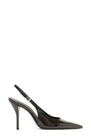 Schutz Liora Slingback Pointed Toe Stiletto Pumps - Dark Brown