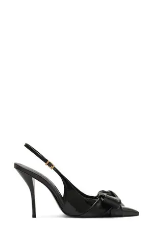 Schutz Liora Bow Slingback Pointed Toe Pump - Black