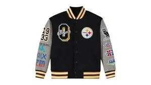 OVO X Nfl Pittsburgh Steelers Wool Varsity Jacket - Black
