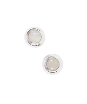 JULIETTA Bombé Rhodium-plated Moonstone Earrings - Silver