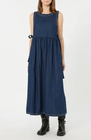 Max Mara Sleeveless Cotton Denim Dress - Navy
