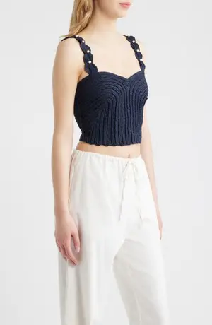 CIEBON Atalia Braid Detail Cotton Tank